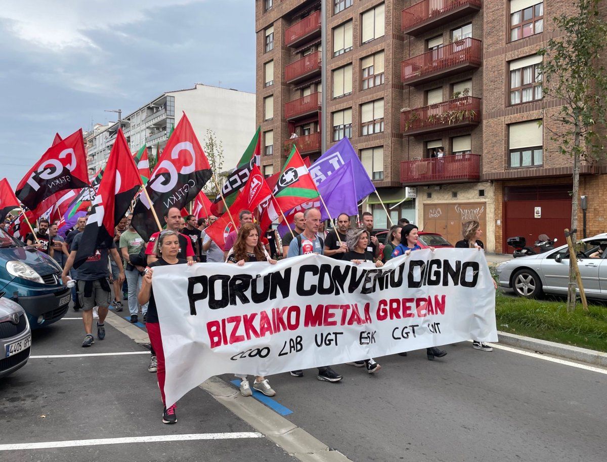 «Erabatekoa» da Bizkaiko metalgintzaren lehen greba eguneko erantzuna